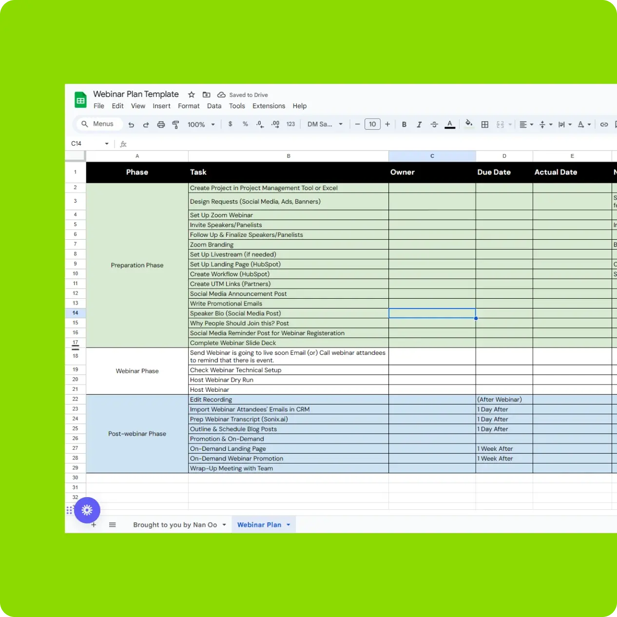 Free Webinar Planning Template & Sheet Download